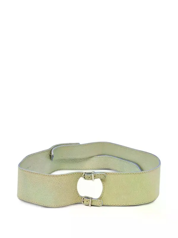 Marni Oval Buckle Leather Belt - Green