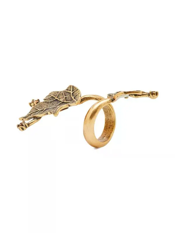 Oscar De La Renta Leaf Crystal-embellished Ring