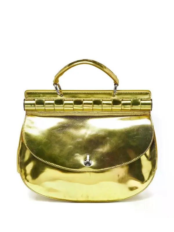 Versace Patent-leather Top-handle Tote Bag