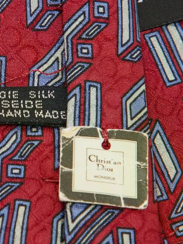 Dior Geometric-print Silk Neck Tie