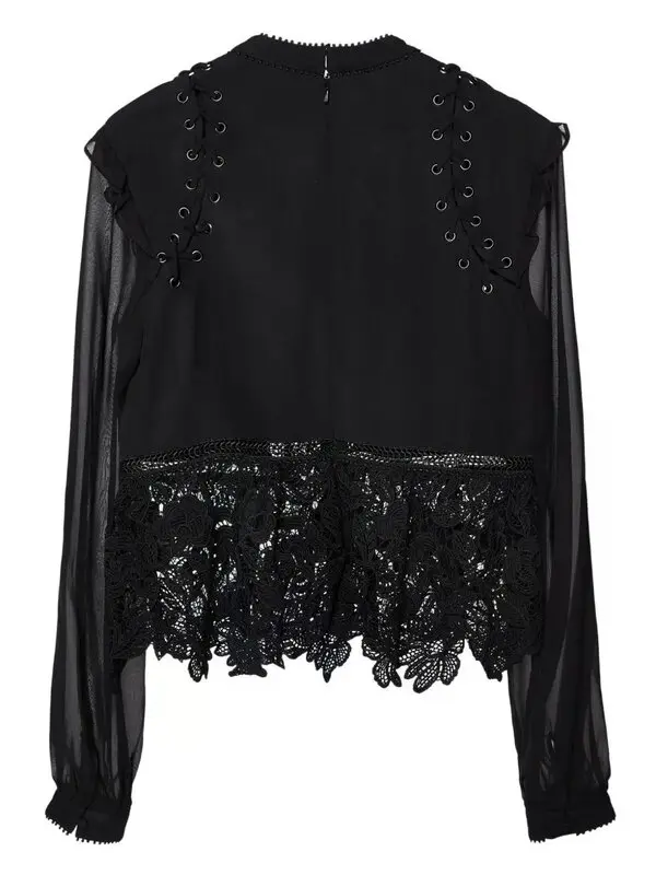 SELF-PORTRAIT Lace-trimmed Blouse