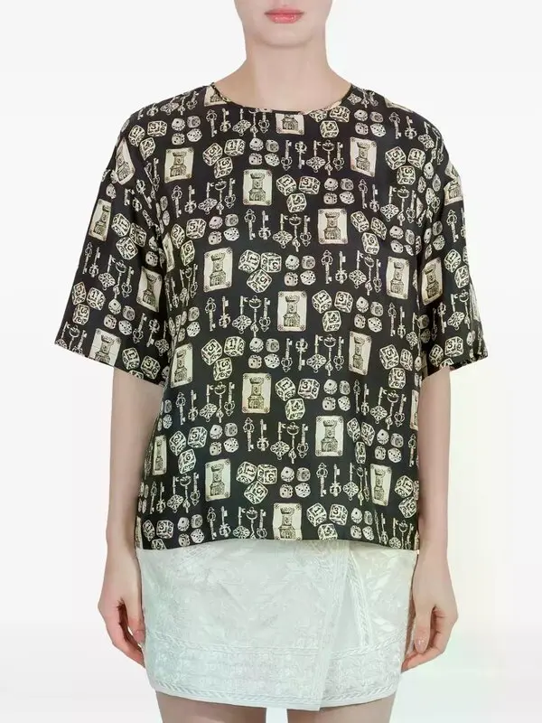 Dolce & Gabbana Keys Dice Silk Top