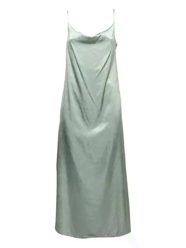 Max Mara Satin Strappy Maxi Dress