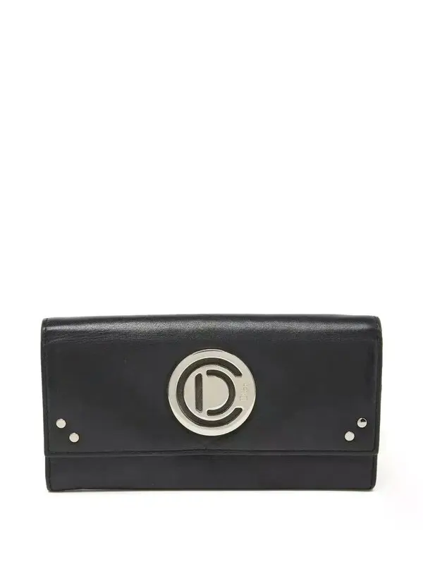 Dior Leather Continental Wallet - Black
