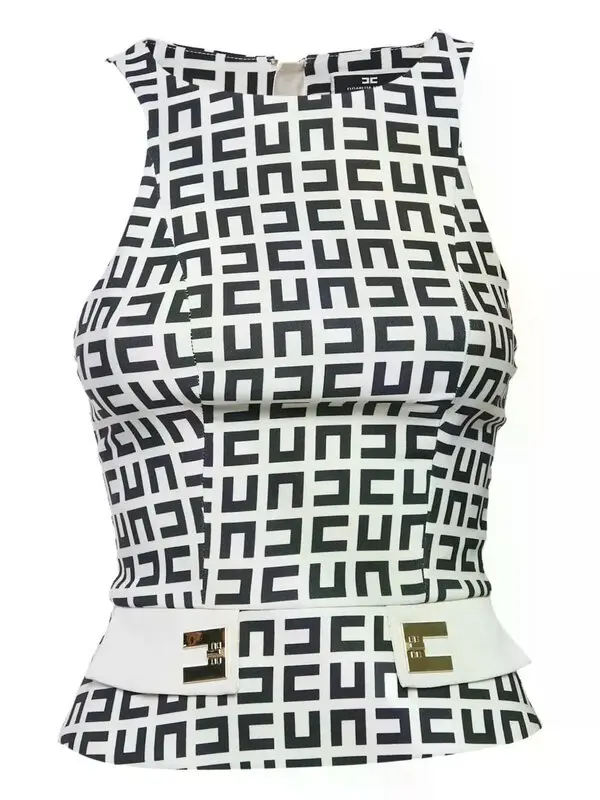 Elisabetta Franchi Geometric-print Sleeveless Top