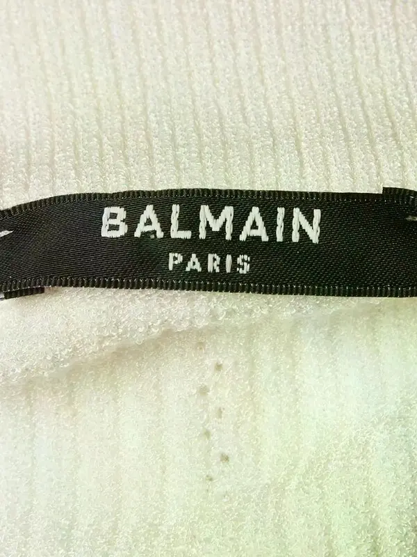 Balmain Ribbed Turtleneck Sweater With Shoulder Buttons