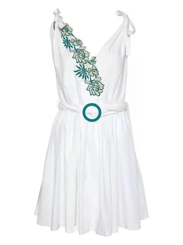 Sandro Embroidered Belt Mini Dress