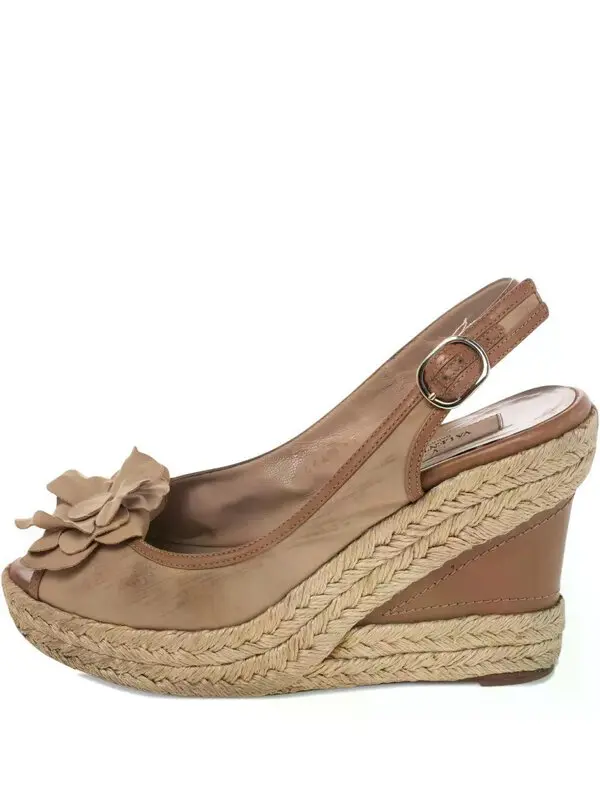 Valentino Garavani 105mm Floral Appliqué Wedge Espadrilles