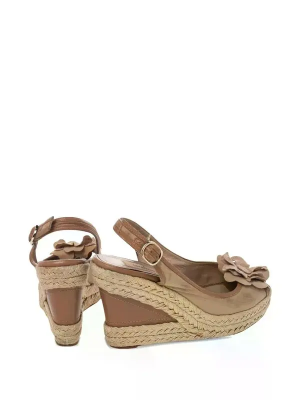 Valentino Garavani 105mm Floral Appliqué Wedge Espadrilles