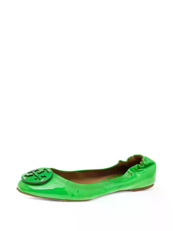 Tory Burch Patent Leather Ballet Flats With Double T Logo