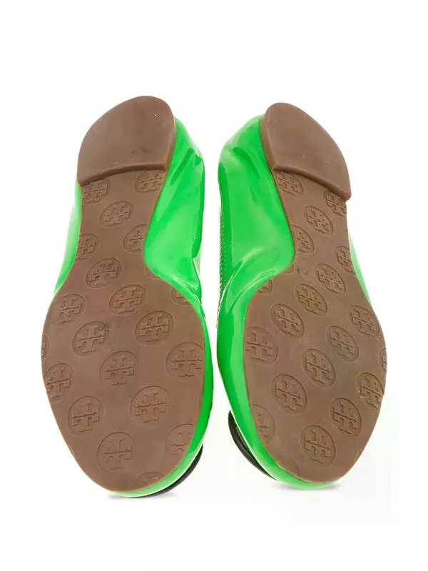Tory Burch Patent Leather Ballet Flats With Double T Logo