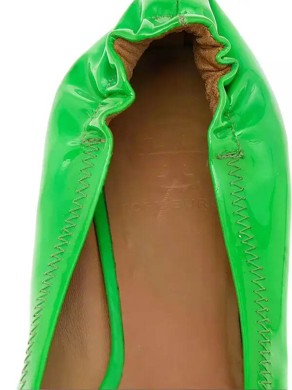 Tory Burch Patent Leather Ballet Flats With Double T Logo