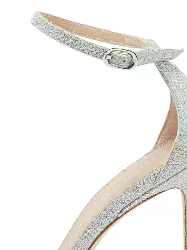 STUART WEITZMAN Glitter Pearl-embellished Stiletto Sandals