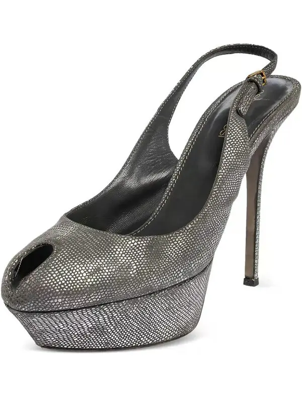 SERGIO ROSSI Peep Toe Platform Slingback Sandals