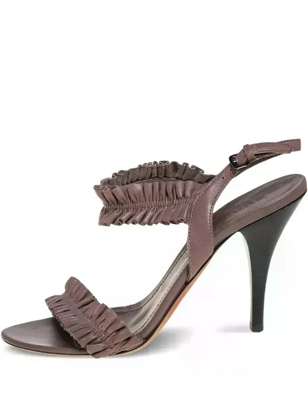 Burberry Leather Ruffled Sandals