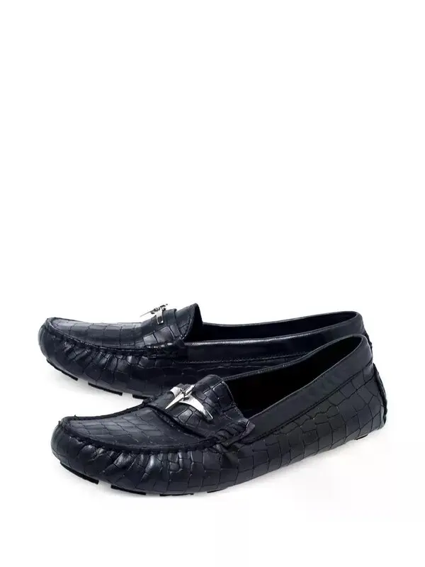 Paciotti Croc-embossed Leather Loafers