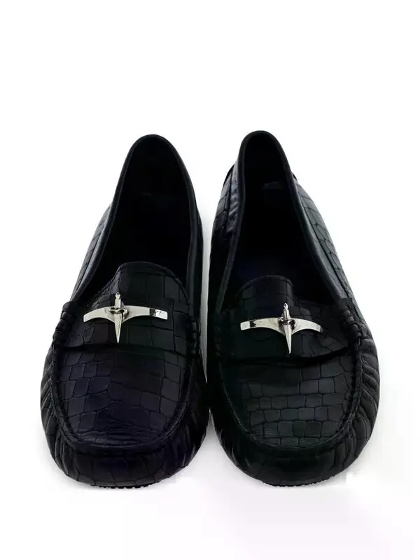 Paciotti Croc-embossed Leather Loafers