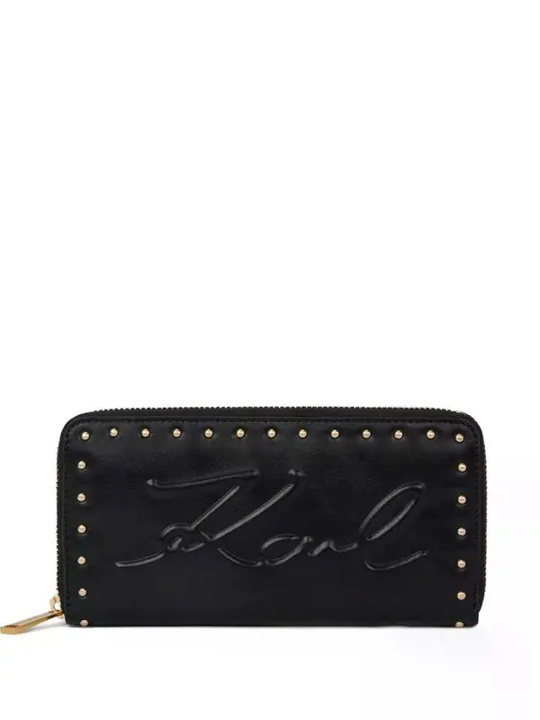 Karl Lagerfeld Large K/ville Studded Wallet - Black
