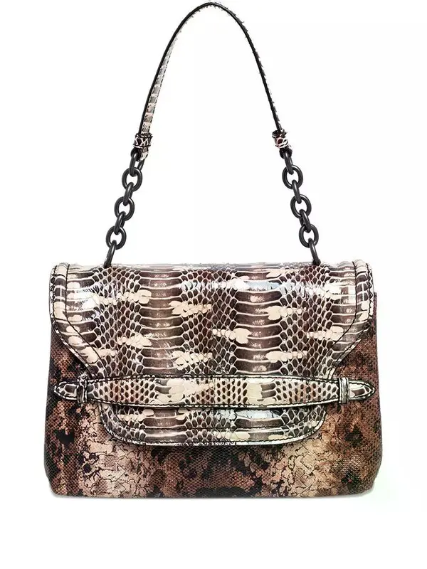 Bottega Veneta Snake-leather Flap Shoulder Bag