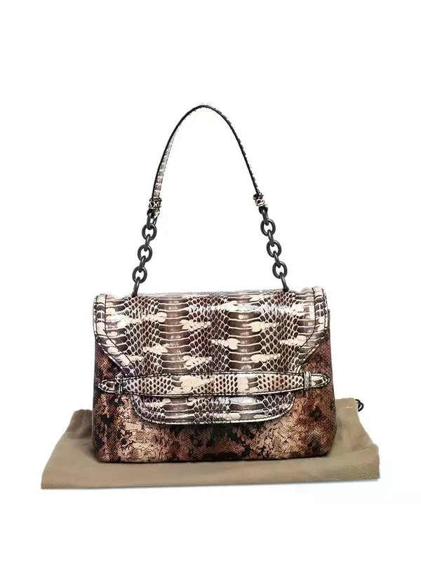Bottega Veneta Snake-leather Flap Shoulder Bag