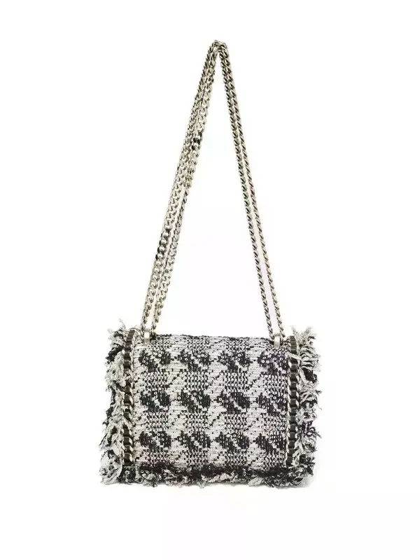 Balmain Tweed Fringed Crossbody Bag