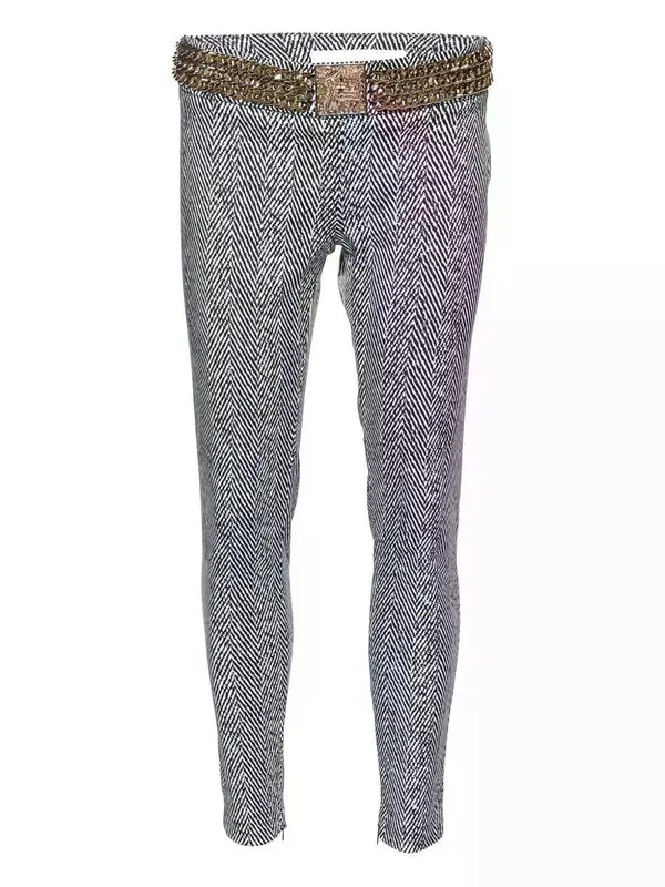 Elisabetta Franchi Herringbone-pattern Trousers
