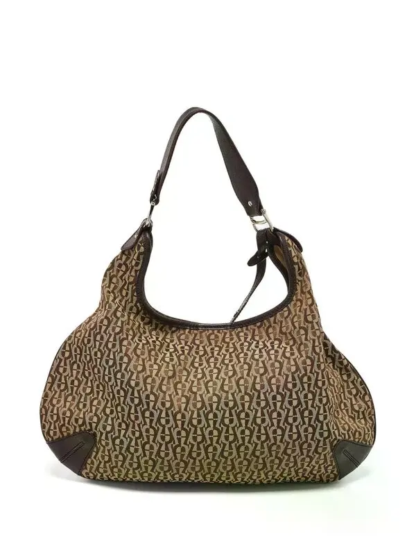 AIGNER Monogram Canvas Shoulder Bag