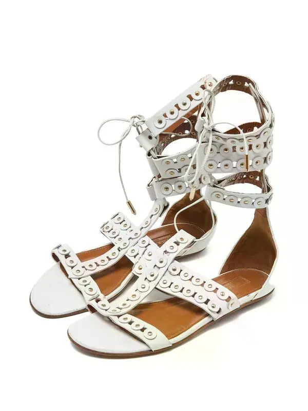 AQUAZZURA Lace-up Gladiator Sandals With Stud Embellishments