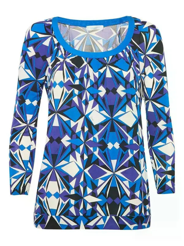 Emilio Pucci Geometric-print T-shirt - Blue