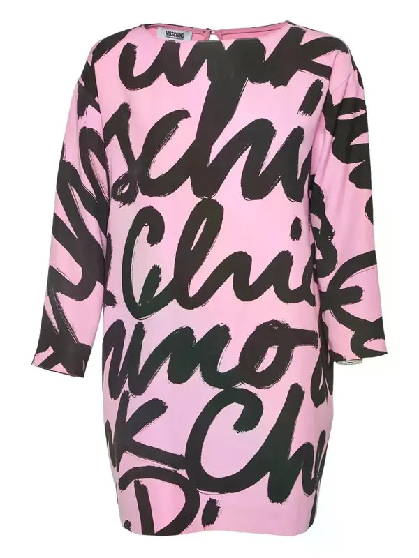 Moschino Graffiti-print Mini Dress - Pink