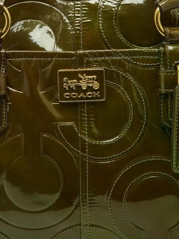 COACH VINTAGE Patent-leather Embossed Tote