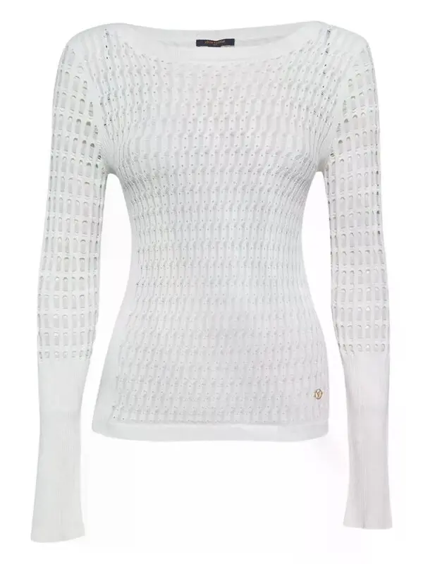 LOUIS VUITTON Open-knit Top With Logo Plaque