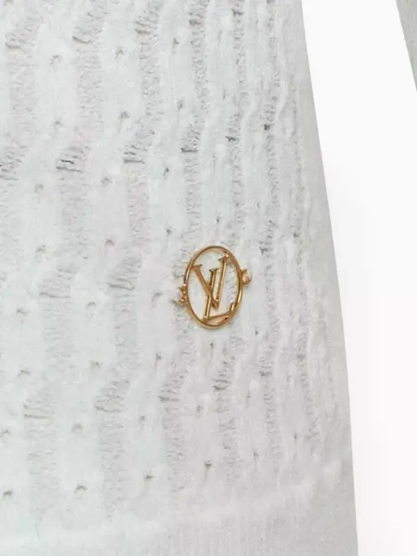 LOUIS VUITTON Open-knit Top With Logo Plaque