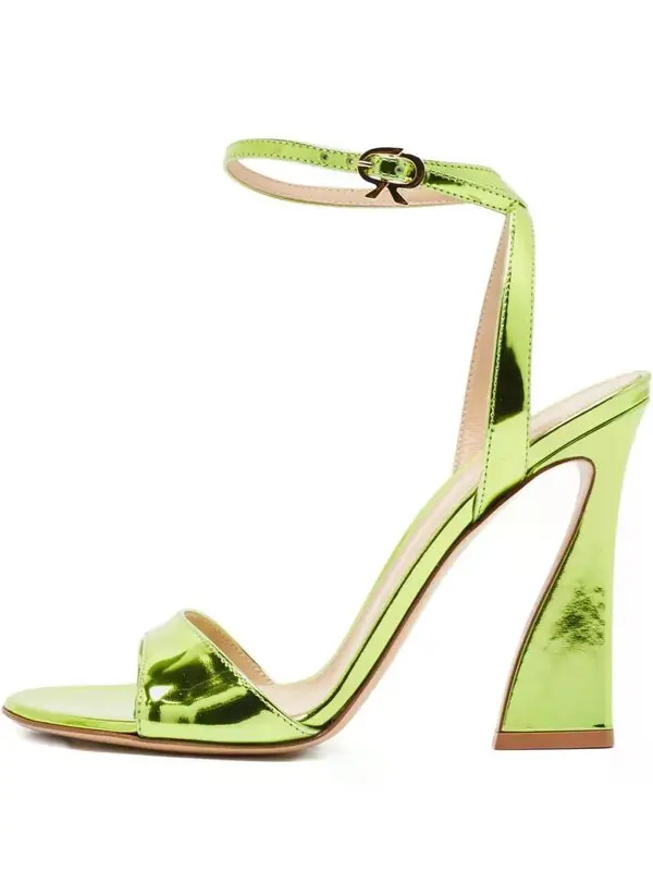 GIANVITO ROSSI 115mm Aura Patent-leather Sandals - Green