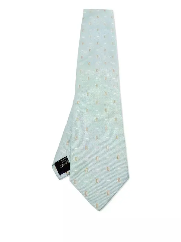 Ermenegildo Zegna Rectangle-pattern Silk Tie - Blue