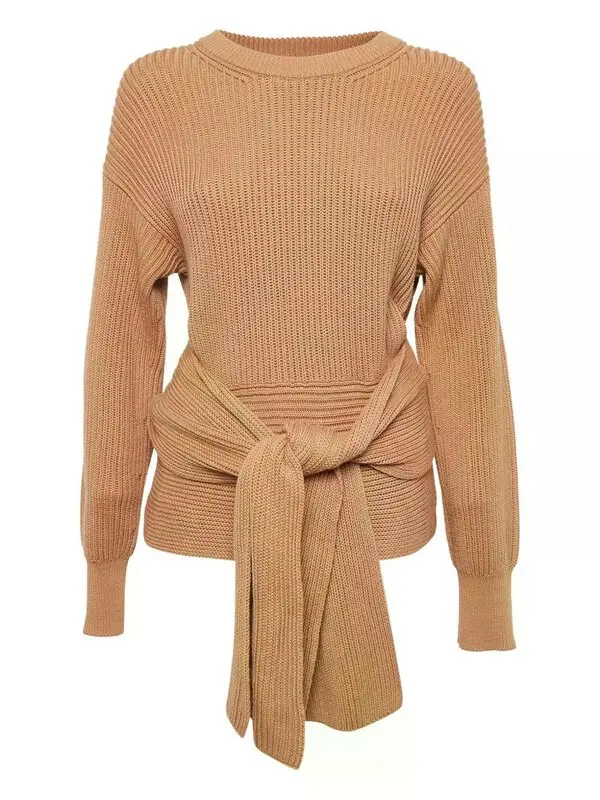 JOSEPH Ribbed Knit Belted Sweater