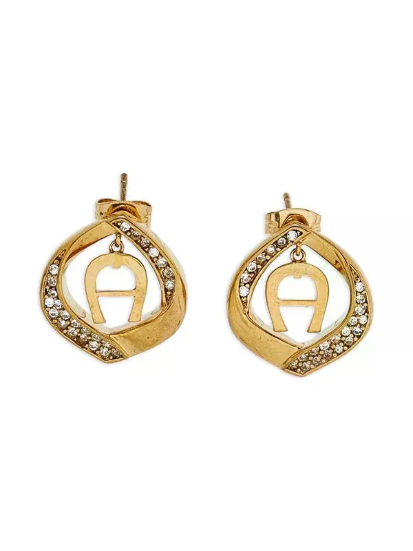 AIGNER Crystal-embellished Drop Earrings - Gold