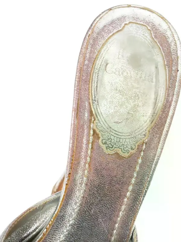 Rene Caovilla 110mm Leather Platform Sandals - Silver