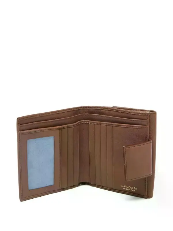 BVLGARI Engraved Rings Leather Wallet