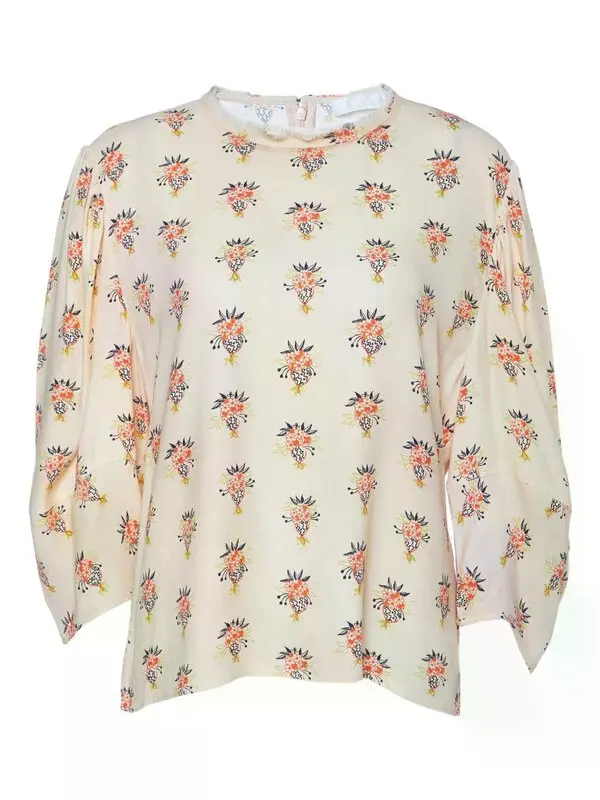 Chloé Floral-print Puff-sleeve Blouse