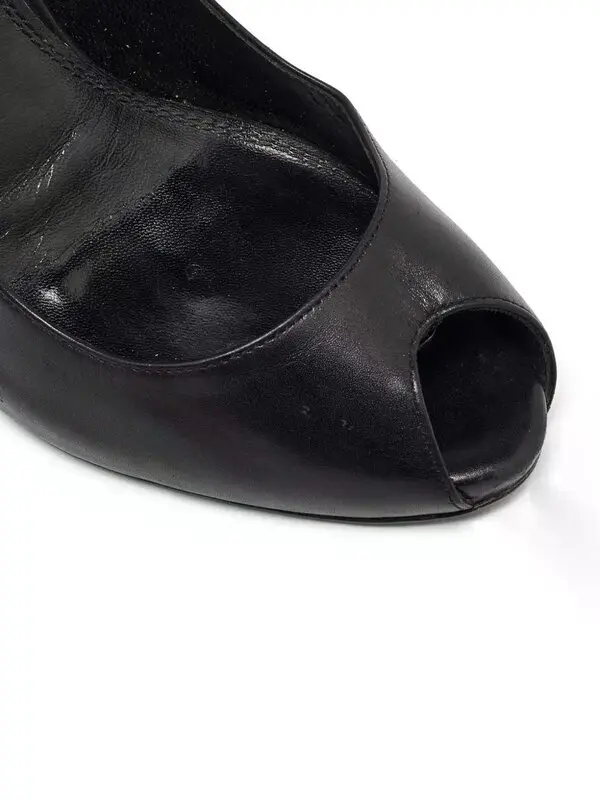 Ralph Lauren Leather Peep-toe Pumps