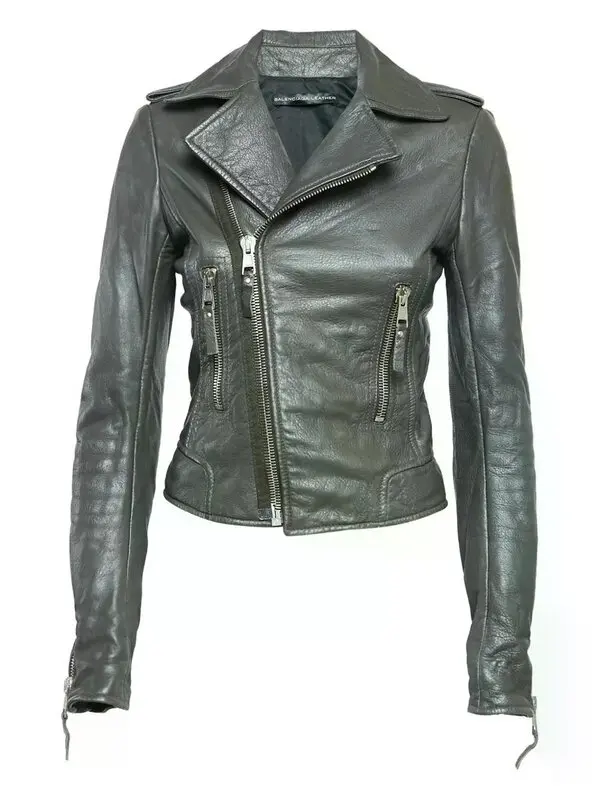 Balenciaga Zip-up Lambskin Leather Jacket
