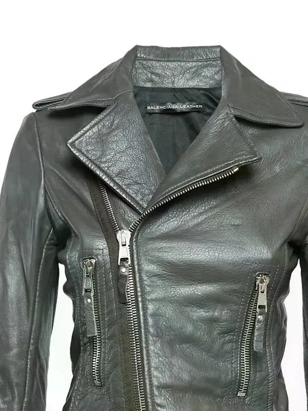 Balenciaga Zip-up Lambskin Leather Jacket