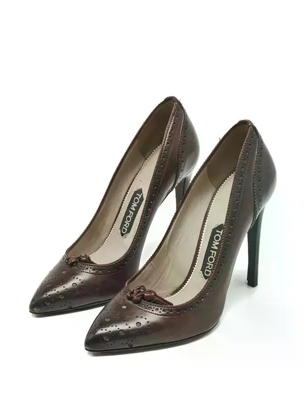 TOM FORD 120mm Brogue-detail Leather Pumps