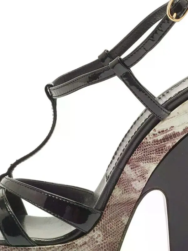 Casadei 130mm Lizard-embossed Platform Sandals