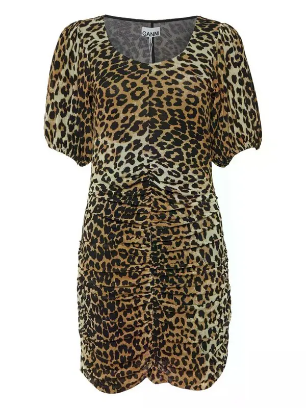 GANNI Leopard-print Dress