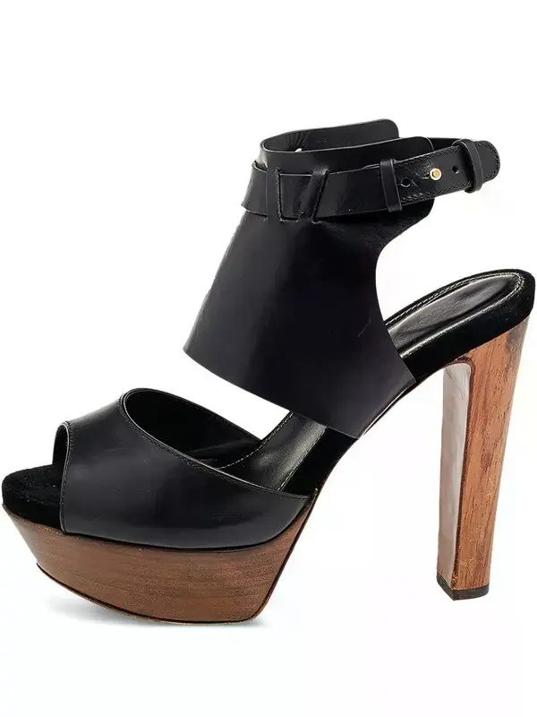 GINA Pre-owned 135mm Platform Sandals - Black