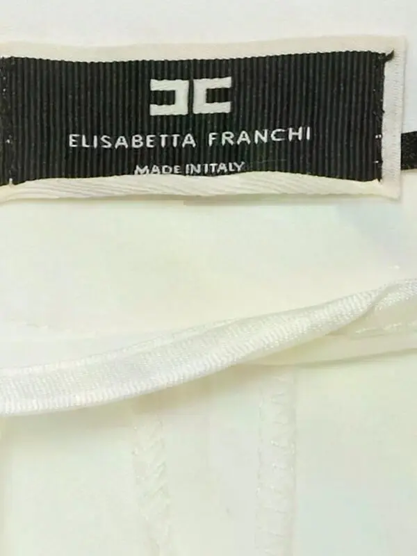 Elisabetta Franchi Bow-detail Crepe Trousers - White