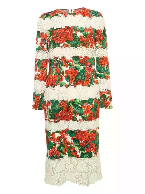 Dolce & Gabbana Floral Lace Midi Dress