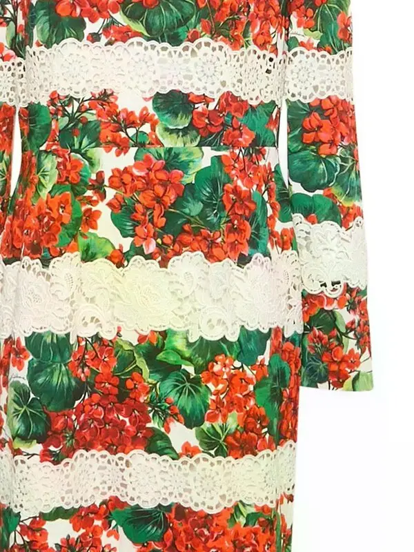 Dolce & Gabbana Floral Lace Midi Dress